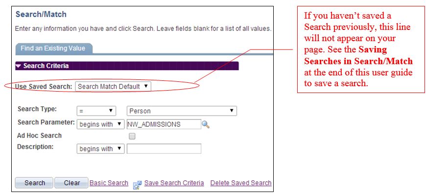 Search/Match Process User Guide: Student Enterprise Systems ...